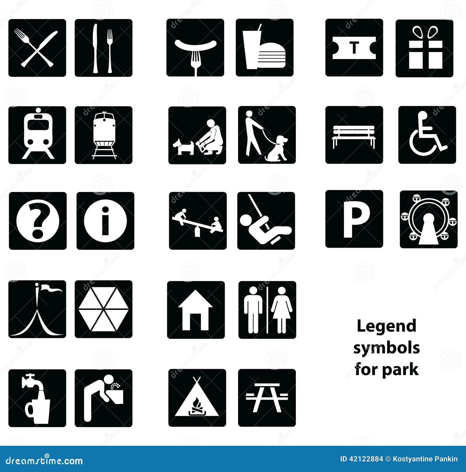 Legend Symbols For Park Stock Vector - Image: 42122884