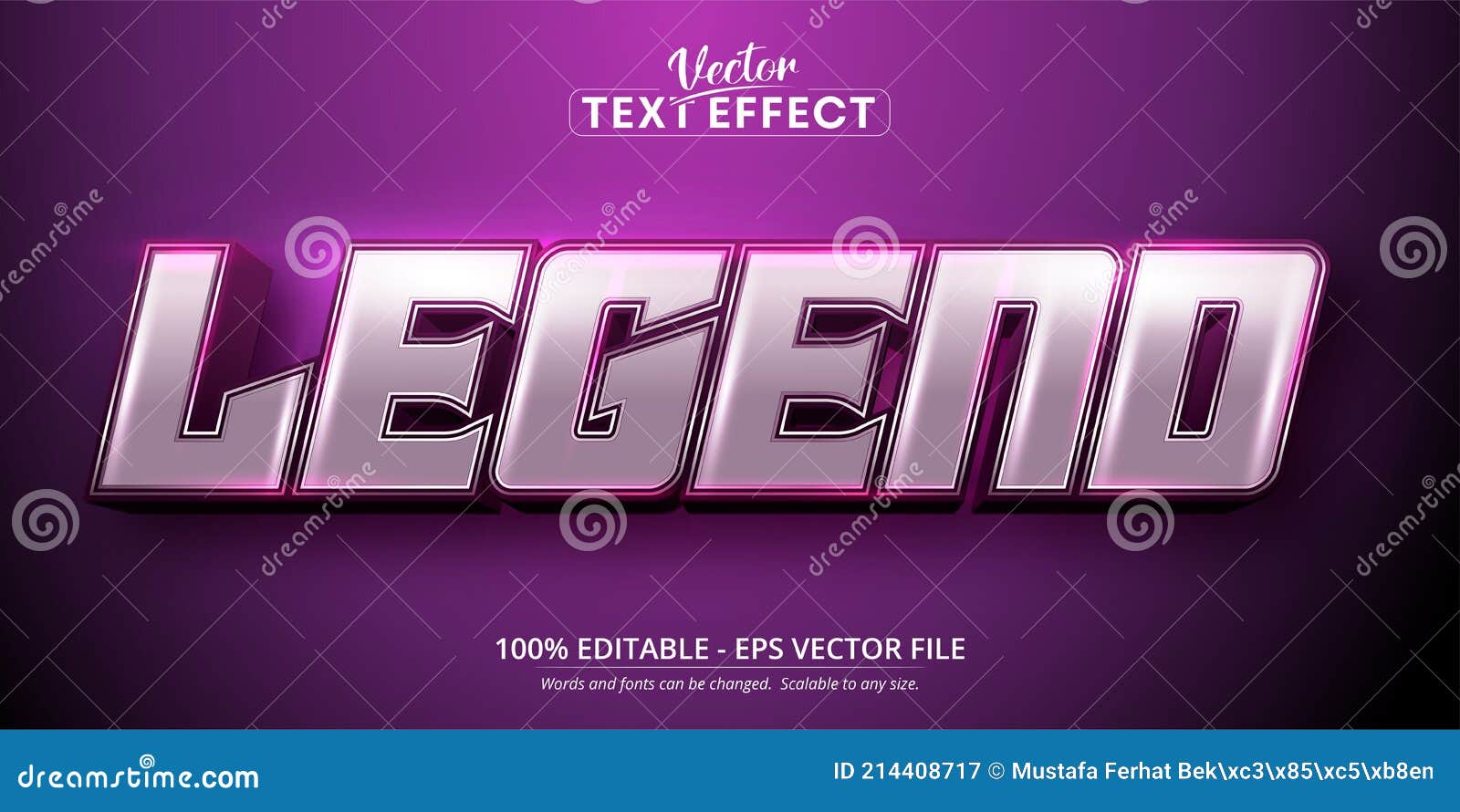 Legend Text, Cartoon Style Editable Text Effect Stock Vector ...