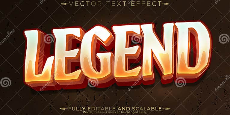 Legend Text Effect, Editable Kingdom and Pirate Text Style Stock Vector ...
