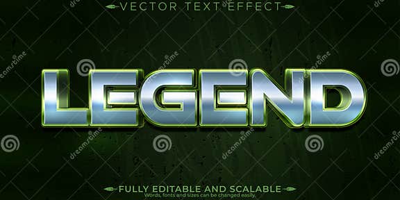 Legend Text Effect, Editable Metallic and Shiny Text Style Stock Vector ...