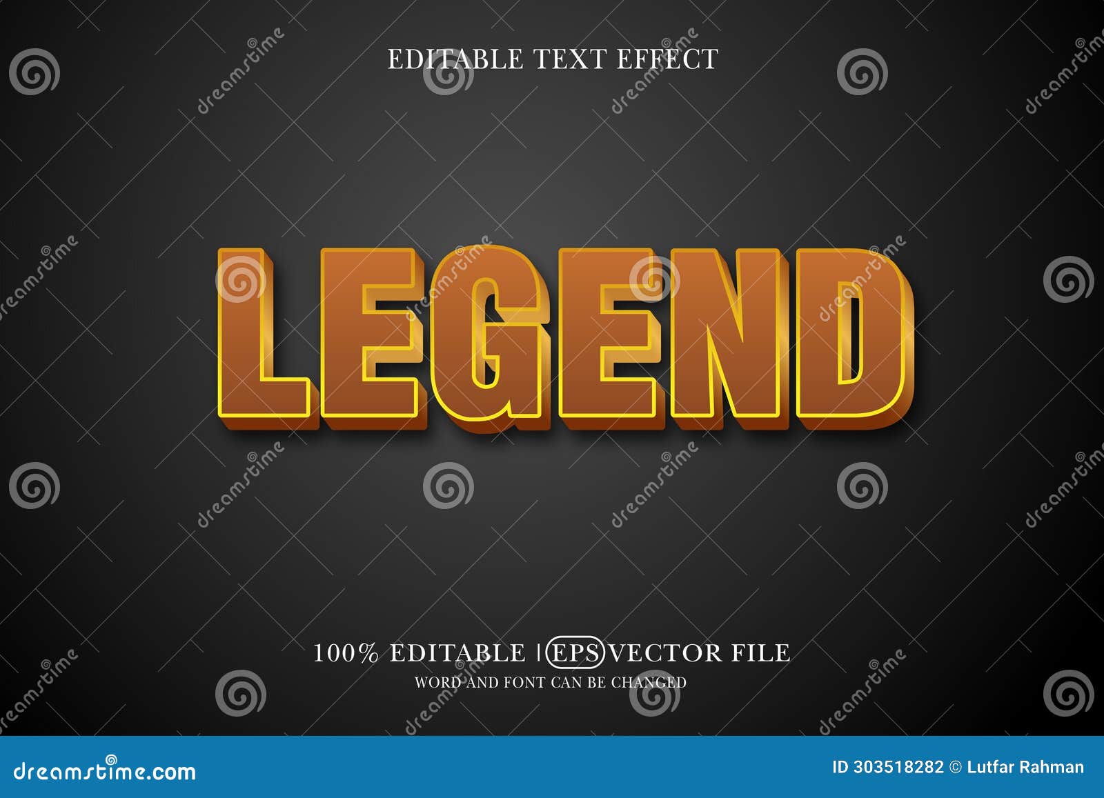 Legend Title Background Editable Text Effect, 3d Text Template Stock ...