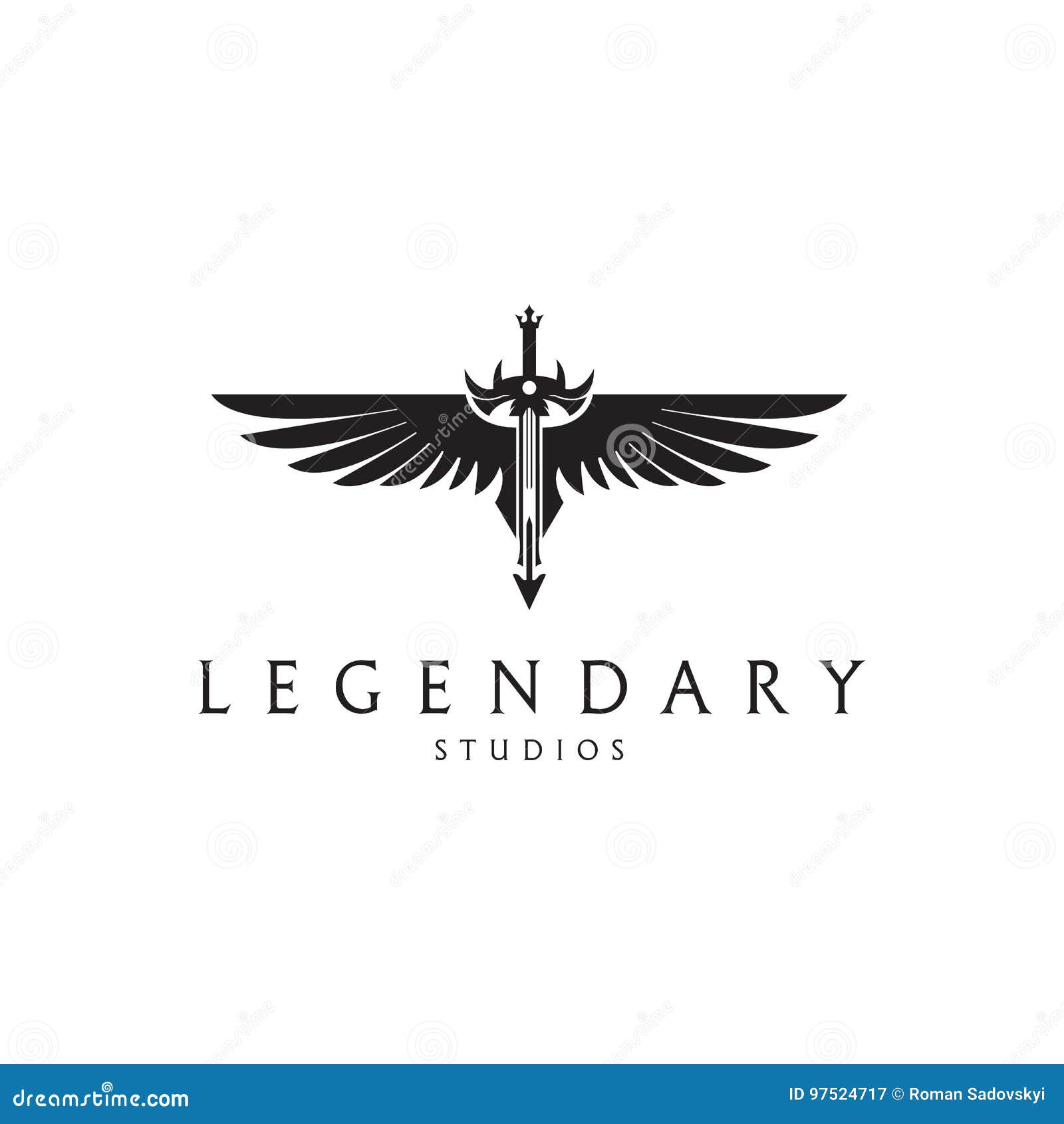 Legendario Logotipo De La Espada Ilustración del Vector - Ilustración ...
