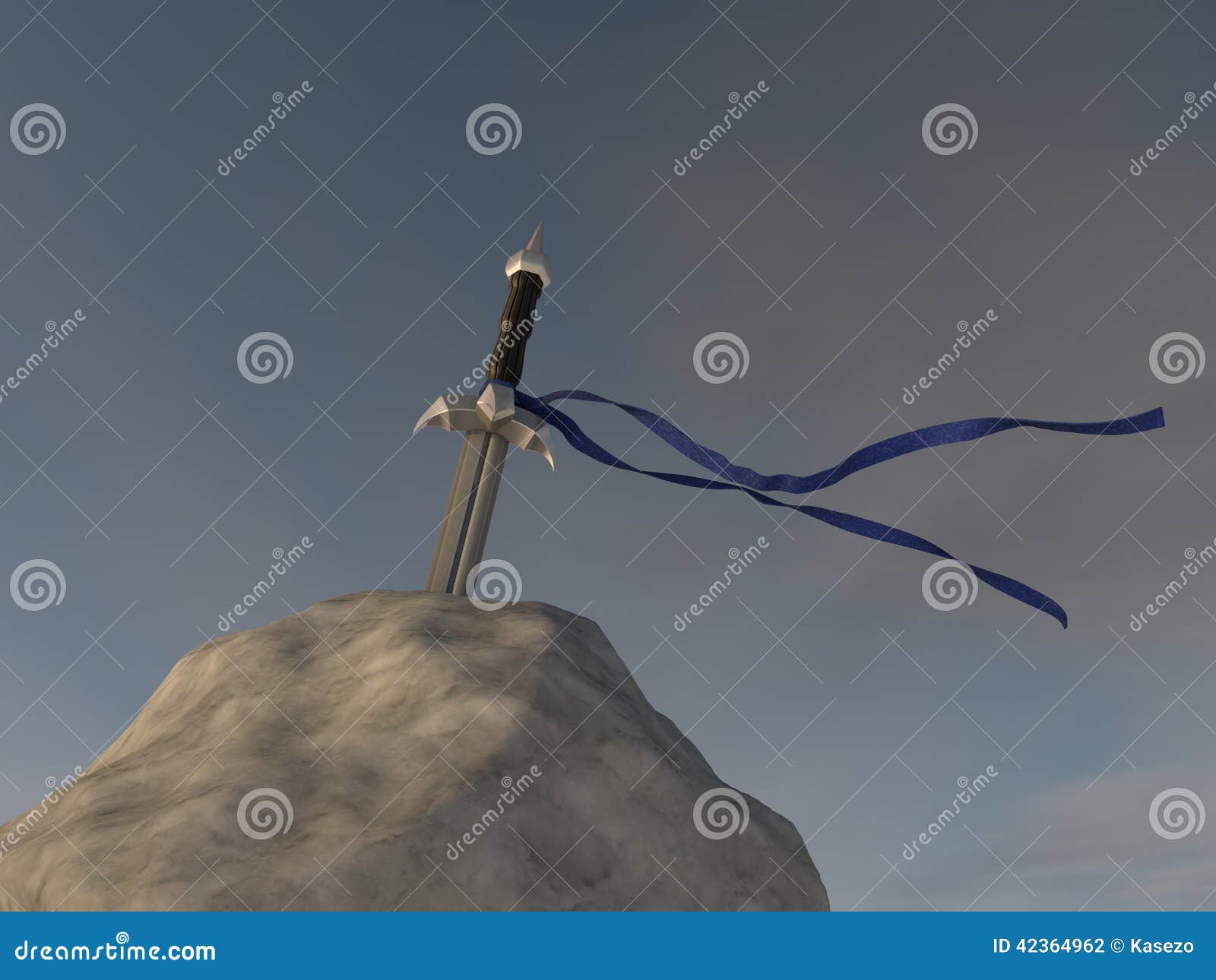 Legendary Sword In Stone. Excalibur. Vector Illustration. Game Design ...