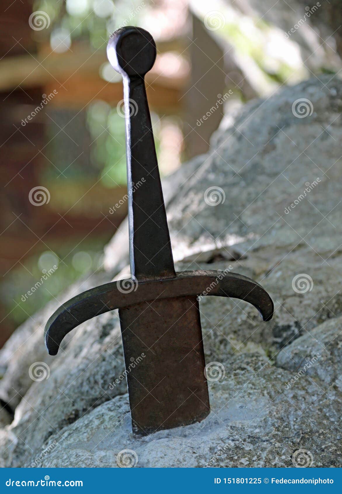 Legendary Sword in the Stone Stock Image - Image of caliburn ...