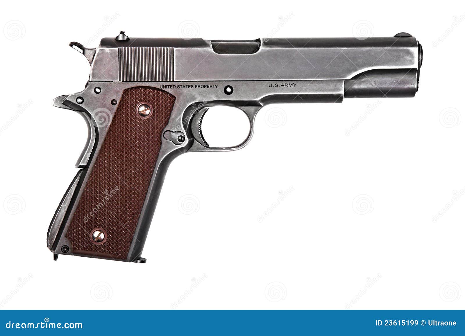 Legendary U.S. Army Handgun. Stock Image - Image of used, american ...
