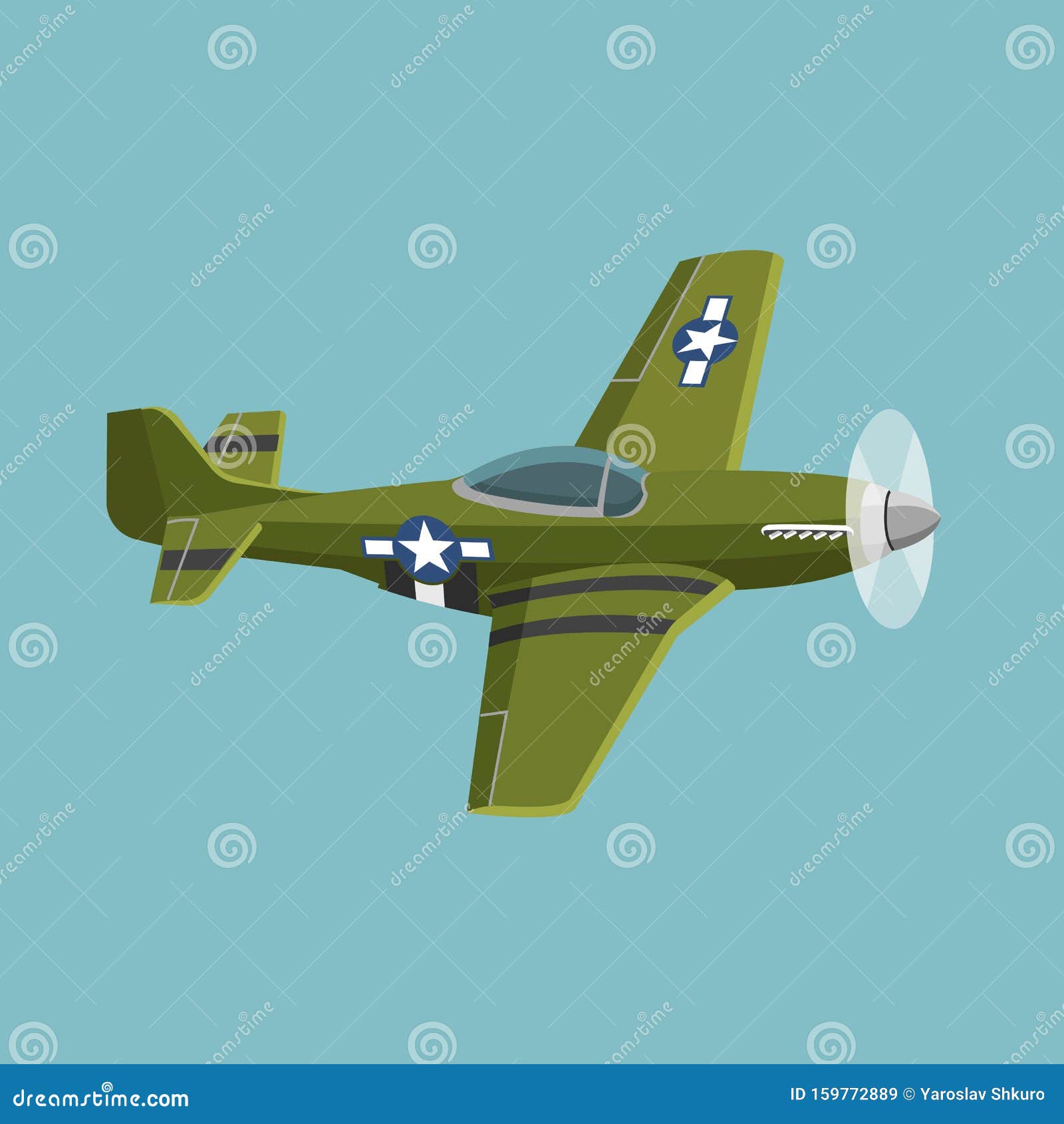 Legendary WWII American Fighter Aircraft. Single Piston Engine War ...