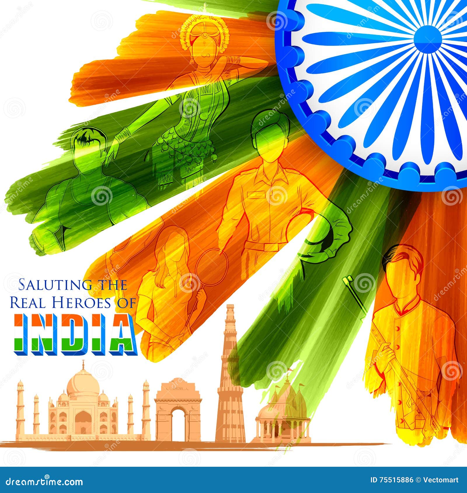 Legends on Indian Background Showing Developing India Stock Vector ...