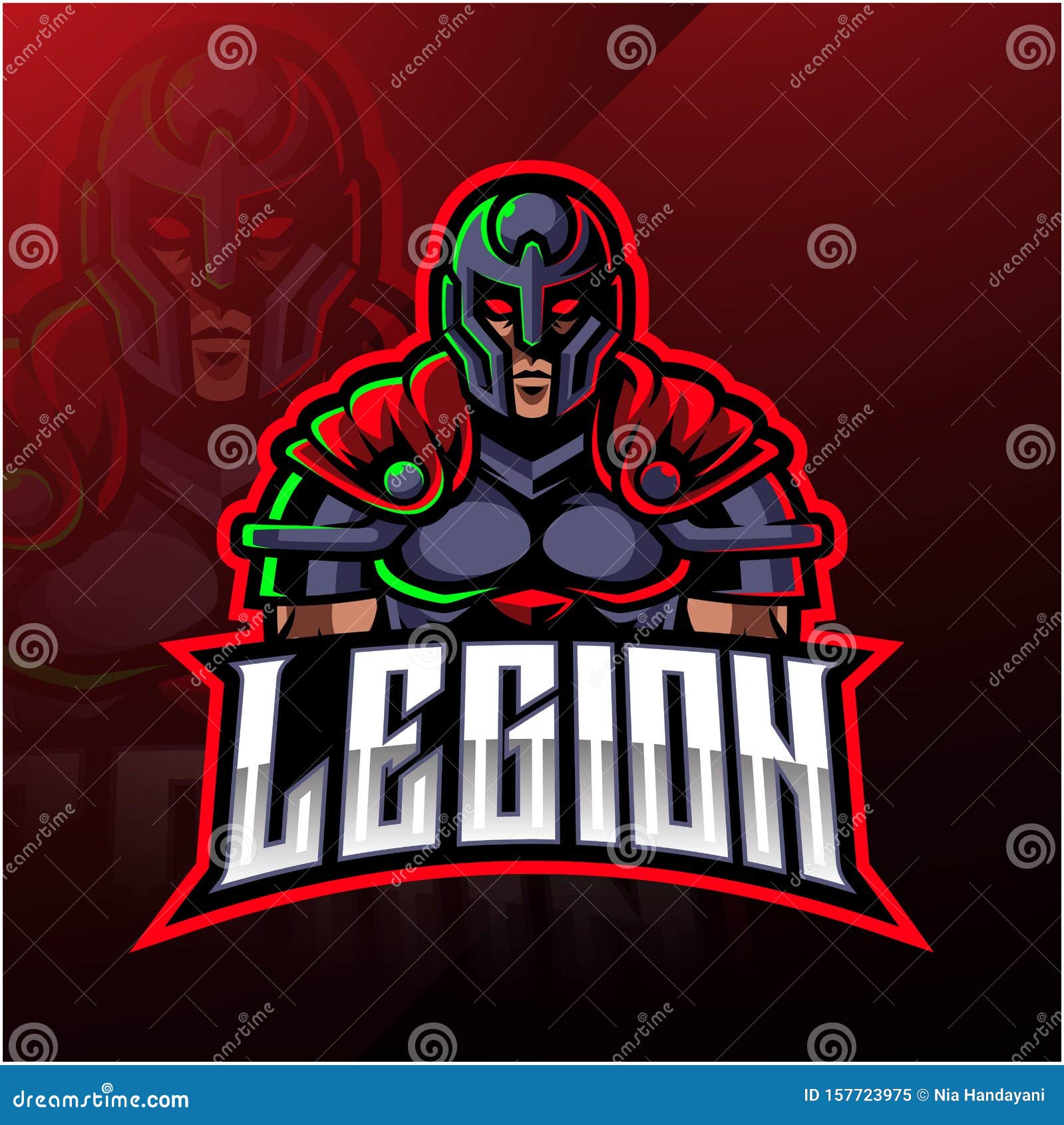 Legion Logo. Ancient Greek Helmet In A Round Greek Pattern Vector ...