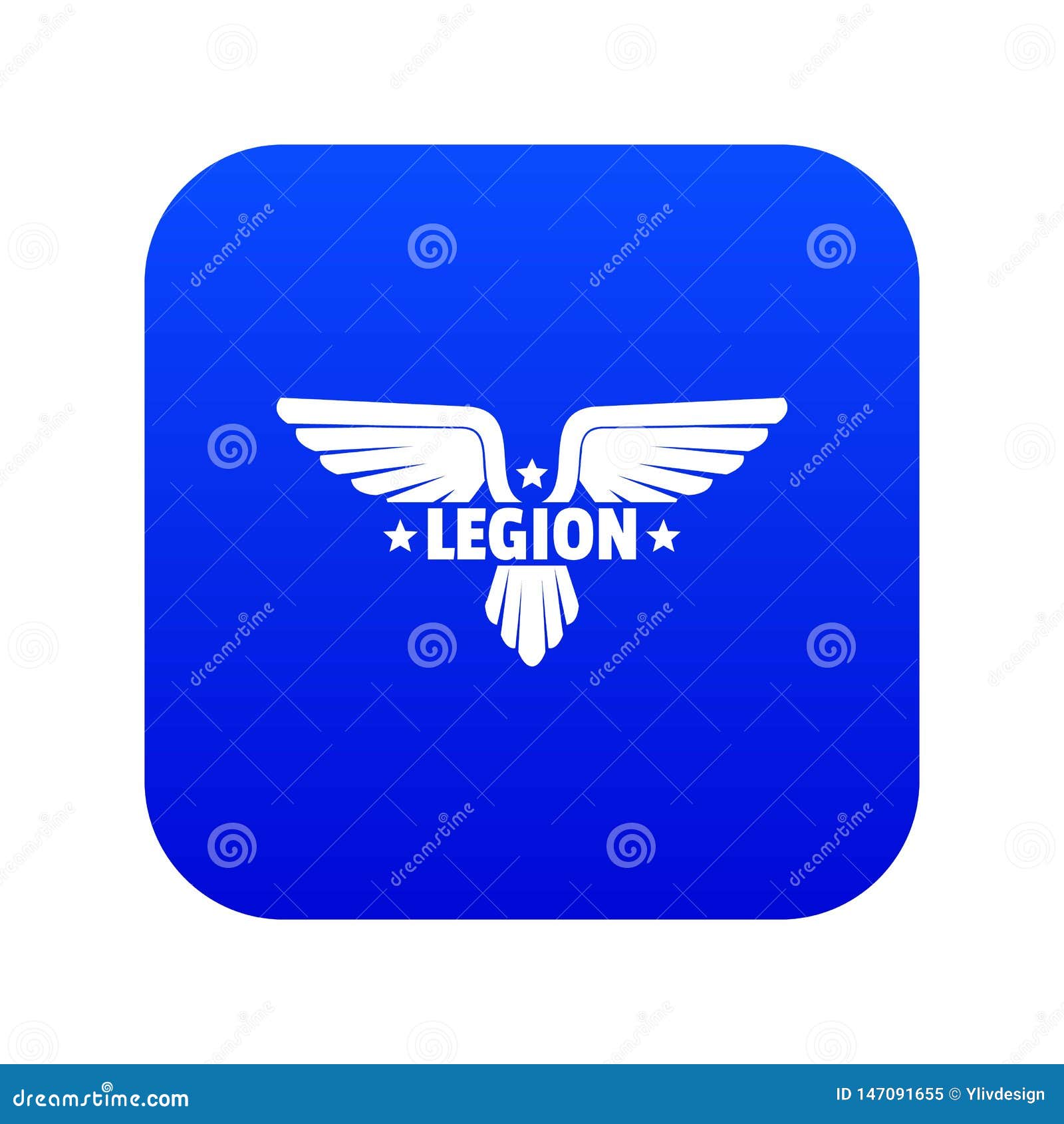 Legion Wing Icon Blue Vector Stock Vector - Illustration of bird ...