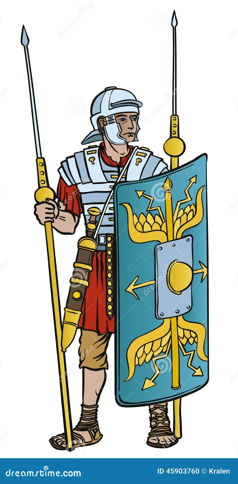 Legionnaire in full gear stock illustration. Illustration of drawing ...