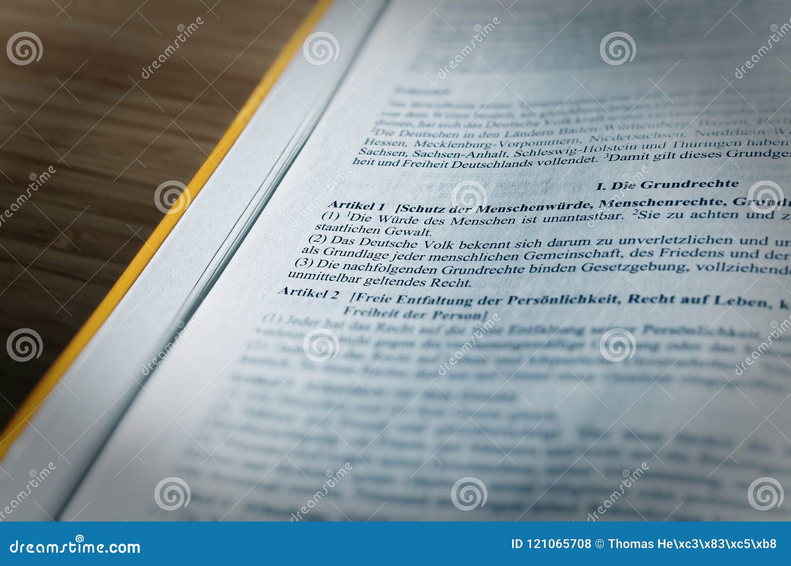 Legislative Text of the Basic Law Article 1 GG Human Rights Fundamental ...