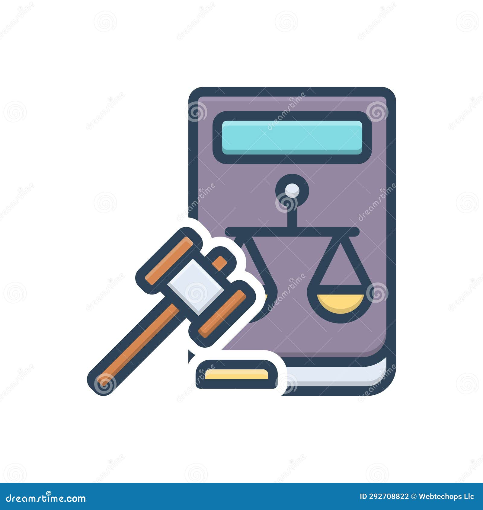 Color Illustration Icon for Legitimate, Hammer and Document Stock ...