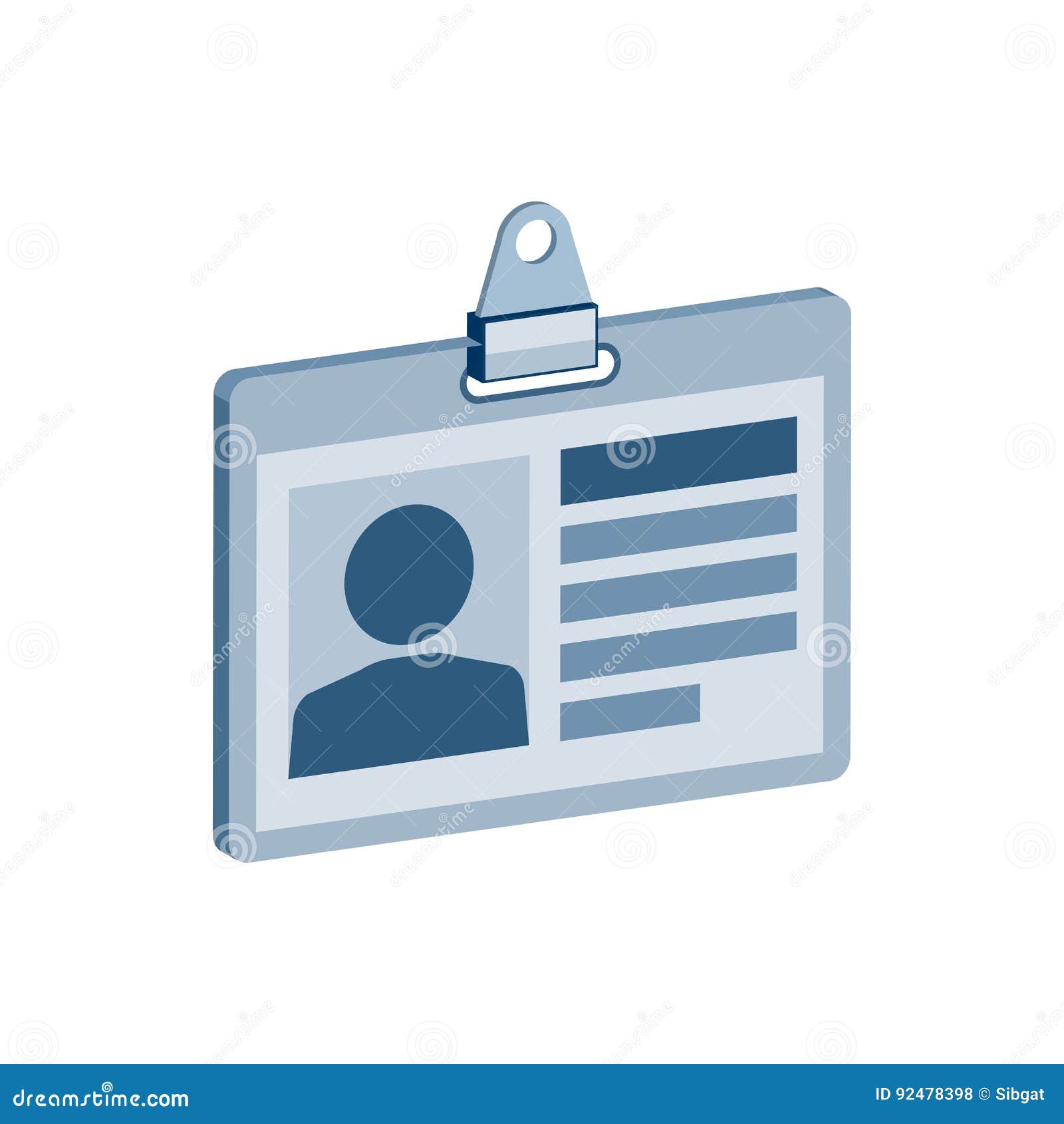 Legitimationkortsymbol Plan Isometrisk Symbol Eller Logo Vektor ...