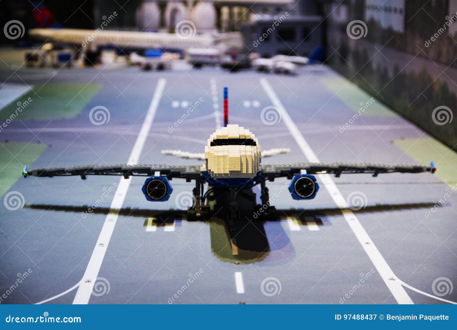 Lego airplane on a runway stock image. Image of small - 97488437