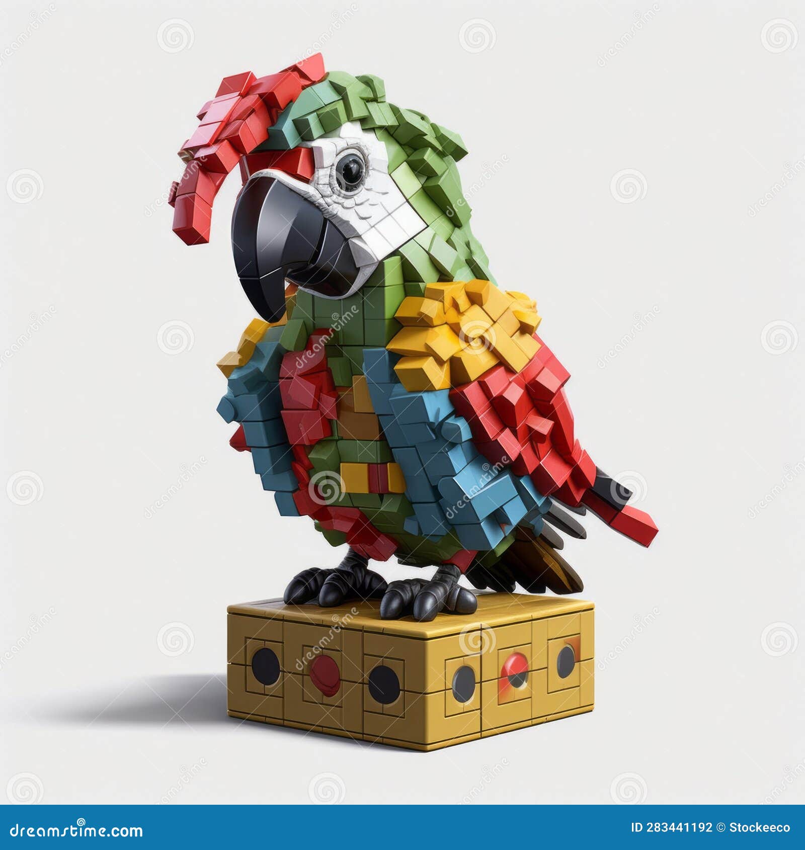 Detailed Lego Parrot Illustration in Petros Afshar Style Stock ...