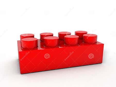 Lego block red stock illustration. Illustration of block - 56502524