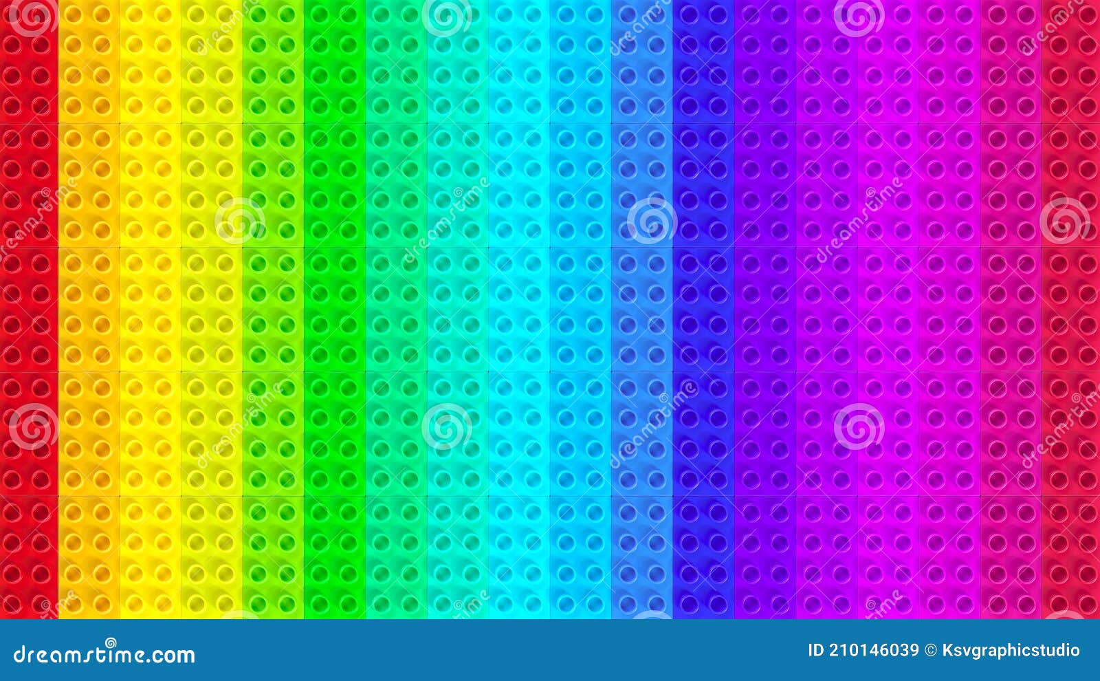Lego Blocks in the Form of a Rainbow Pattern. 3d Illustration, Ultra HD ...