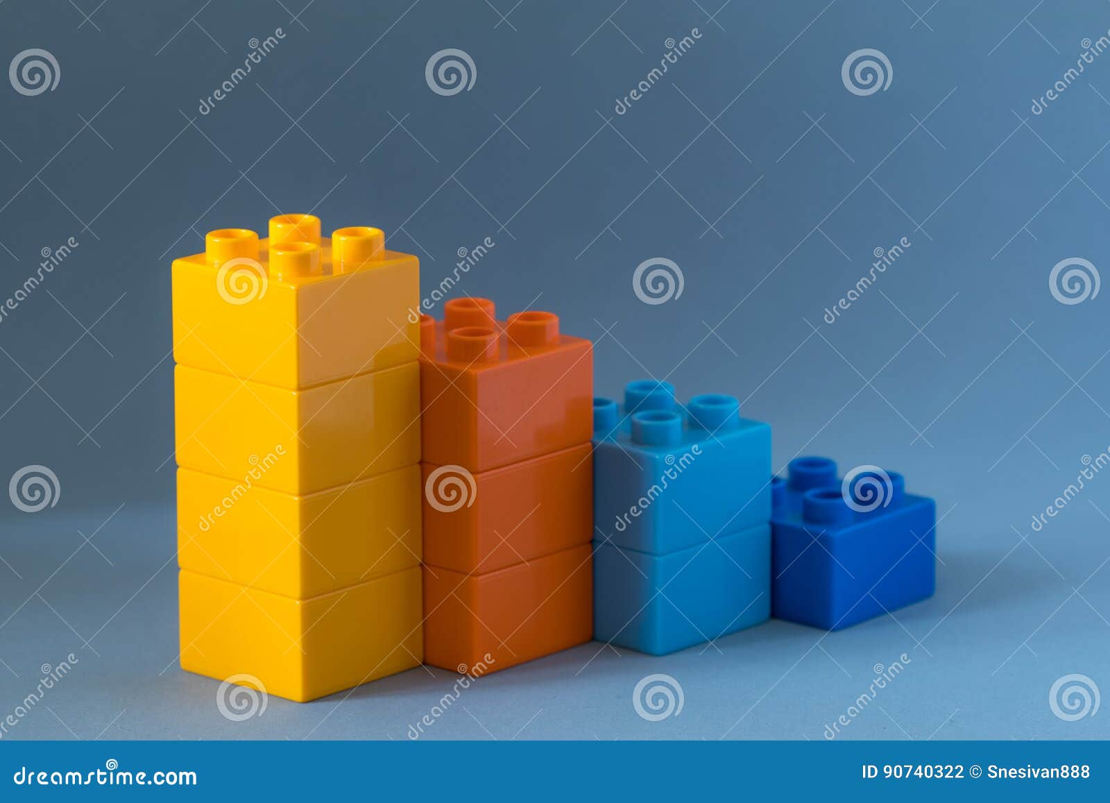 Lego Chart on Blue Background. Stock Photo - Image of close, isolated ...