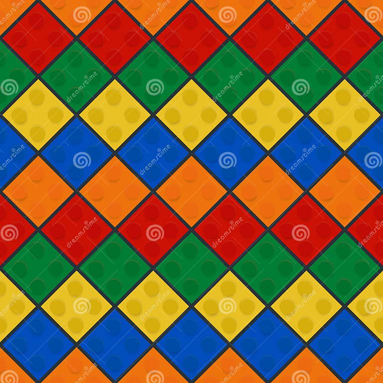 Lego Constructor, Cubes of Different Colors, Seamless Pattern Stock ...