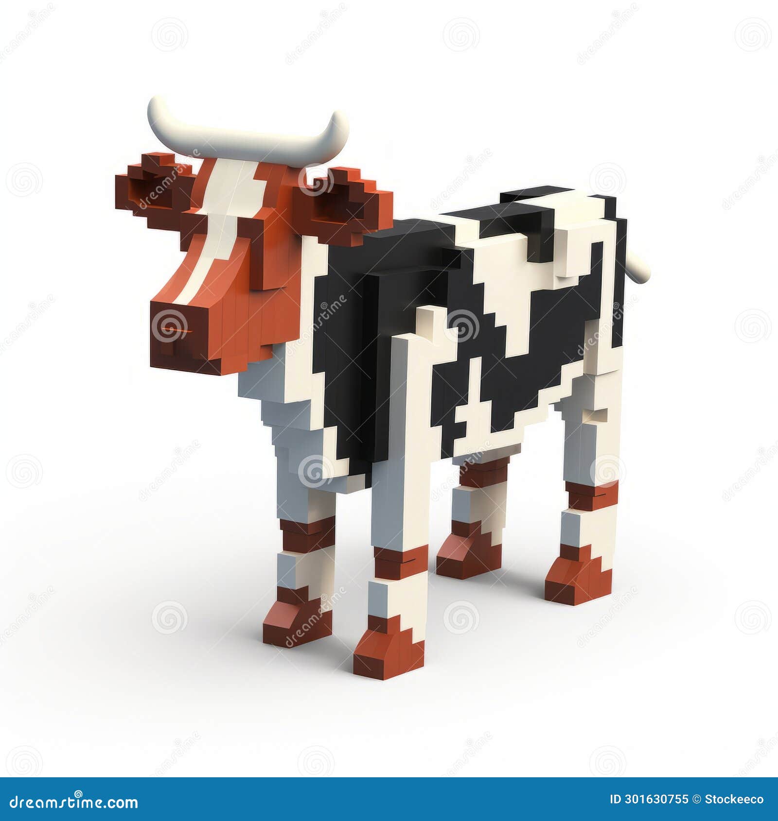 Realistic Lego Cow Figure with Dynamic Balance and Multilayered ...