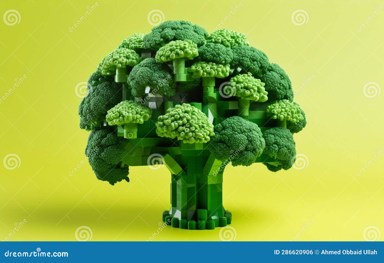 Lego Crafted into a Broccoli Shape, Generative Ai Stock Illustration ...