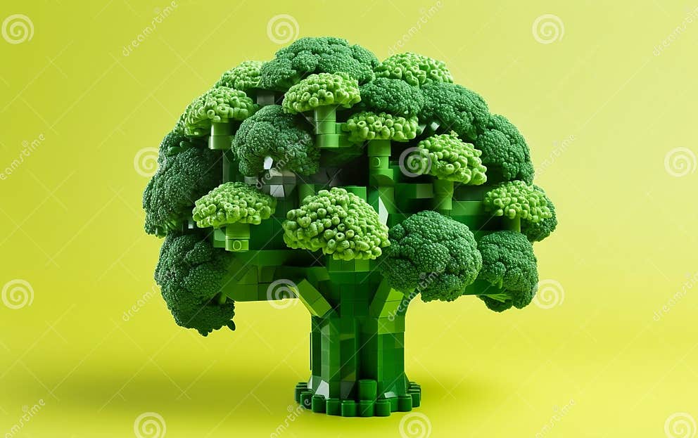 Lego Crafted into a Broccoli Shape, Generative Ai Stock Photo - Image ...