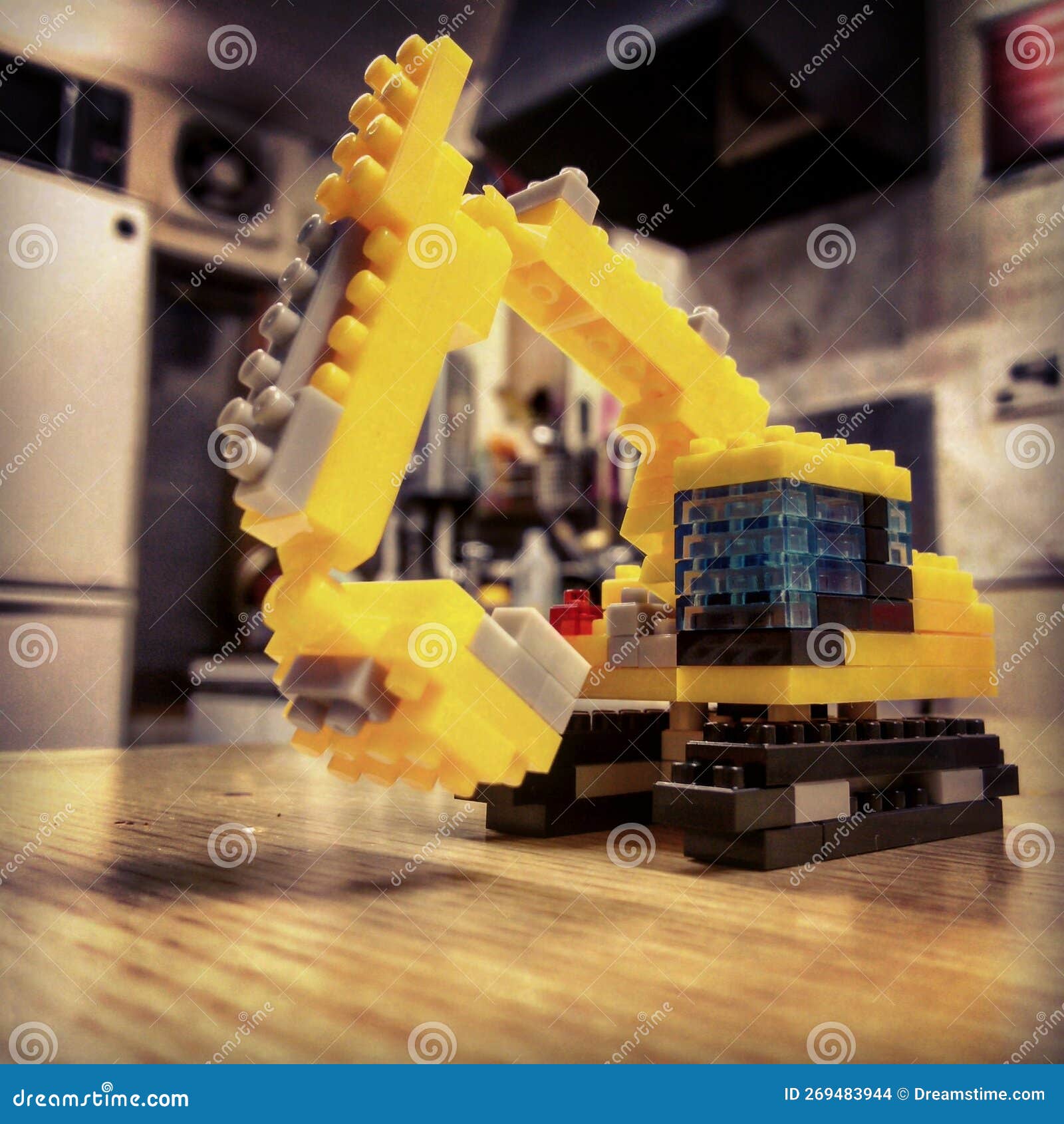 Lego excavator for kids stock photo. Image of yellow - 269483944