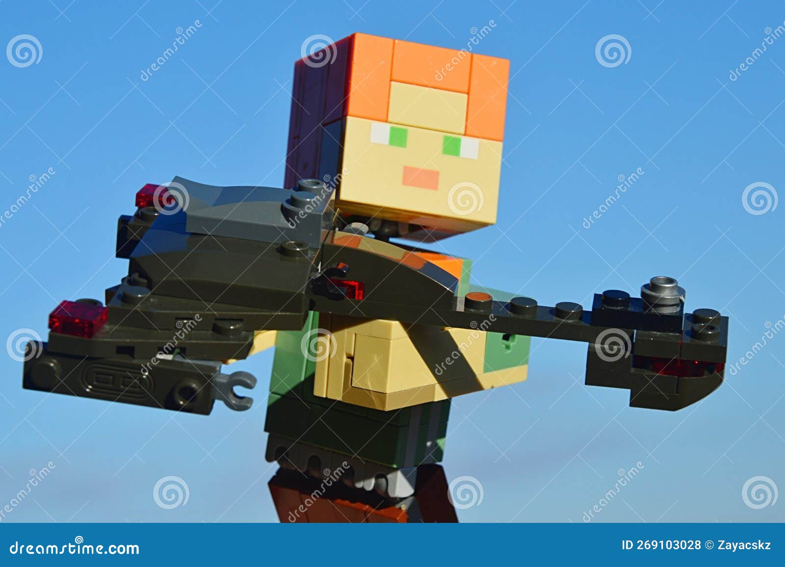 Lego Minecraft Large Female Figure Of Main Character Alex Holding Model