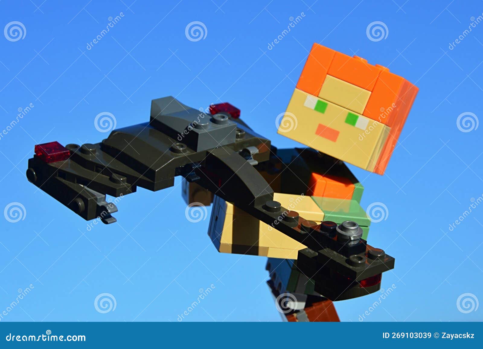 Lego Minecraft Large Female Figure Of Main Character Alex Holding Model