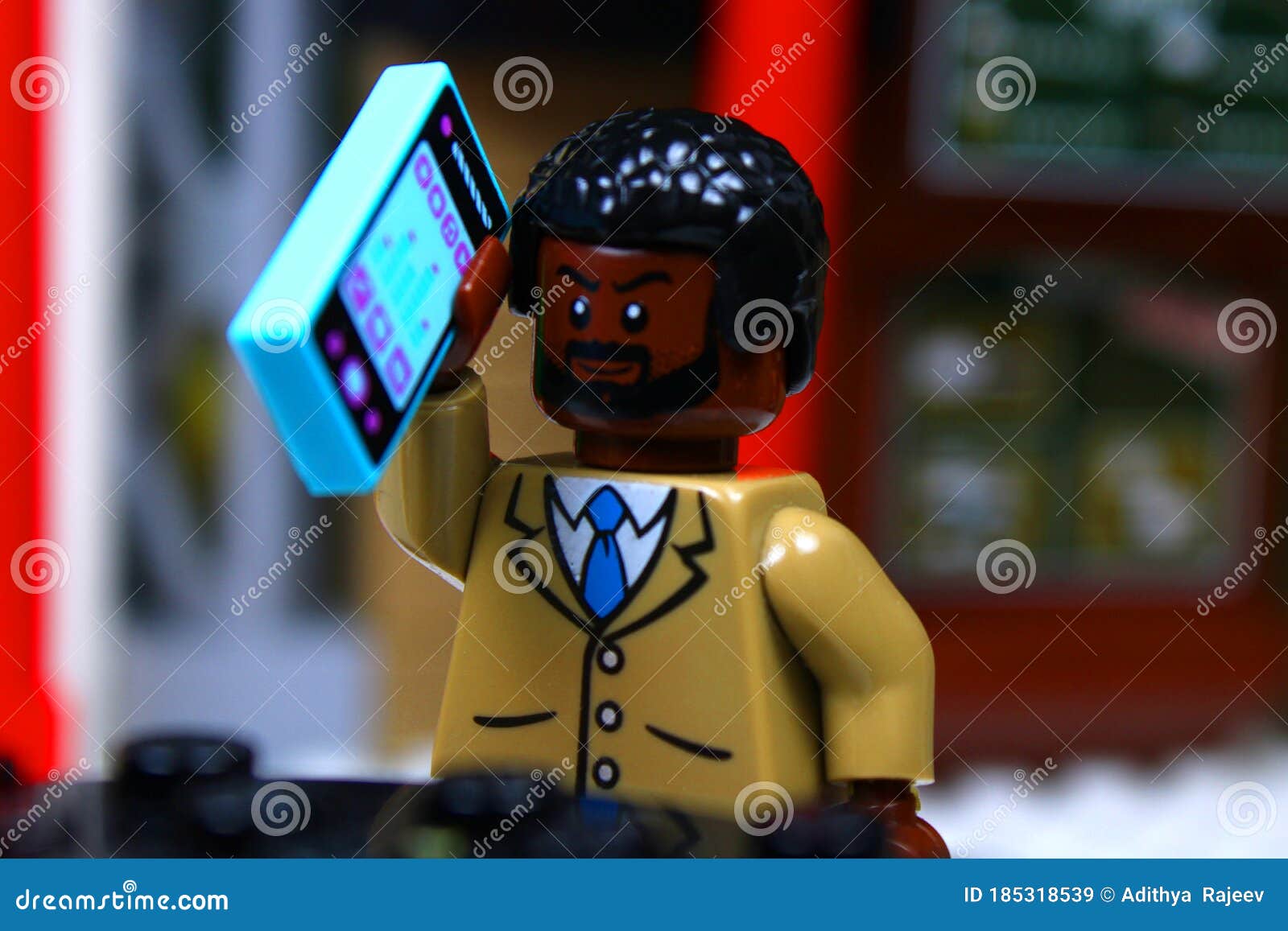 Mini Figure Of Businessman, Alphabet Cube Wording `SOCIAL DISTANCE ...