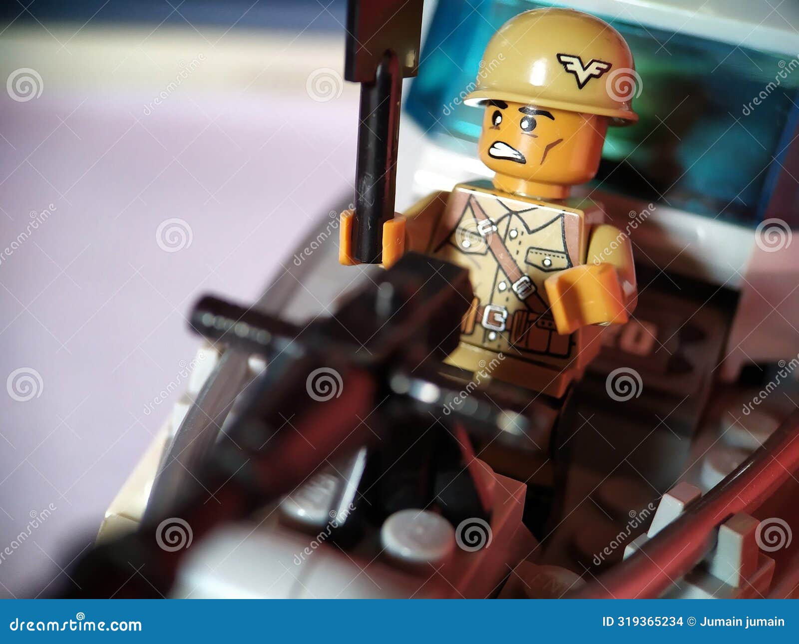 LEGO Miniature Army Strike Force in Commanding Pose Stock Illustration ...