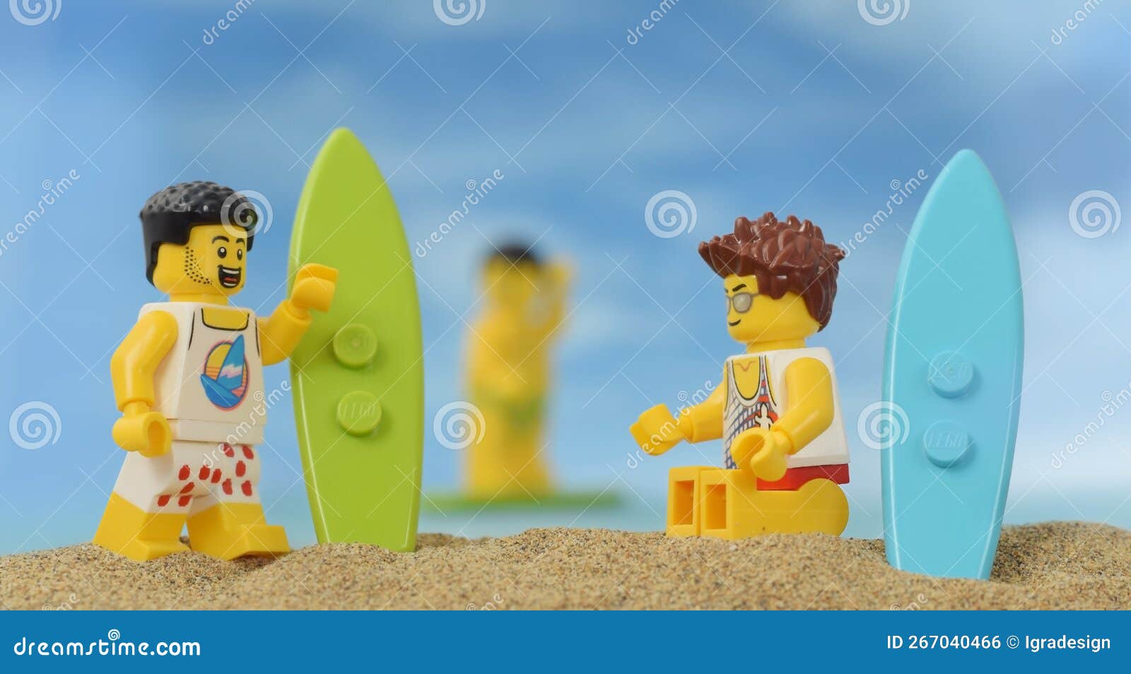 Lego Minifigure Surfer on Sand Beach with Surf Board Editorial Photo ...