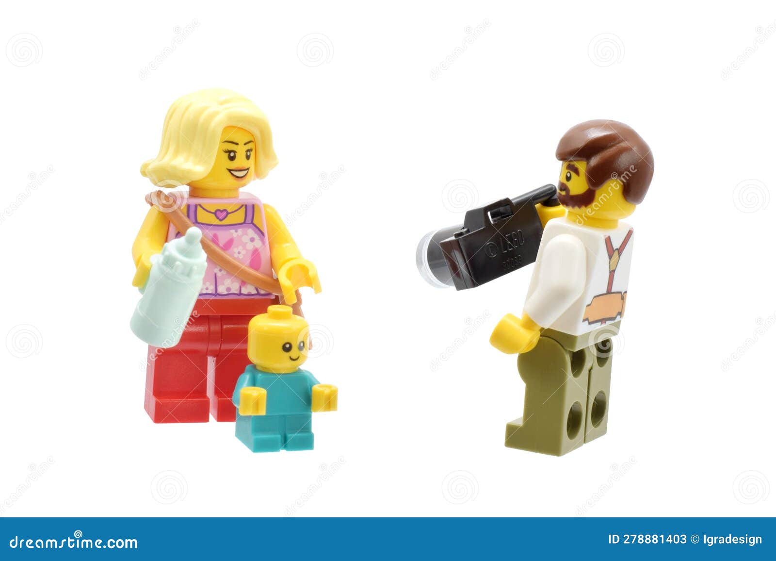 Happy Smiling Mother and Baby Take a Picture Isolated on White ...