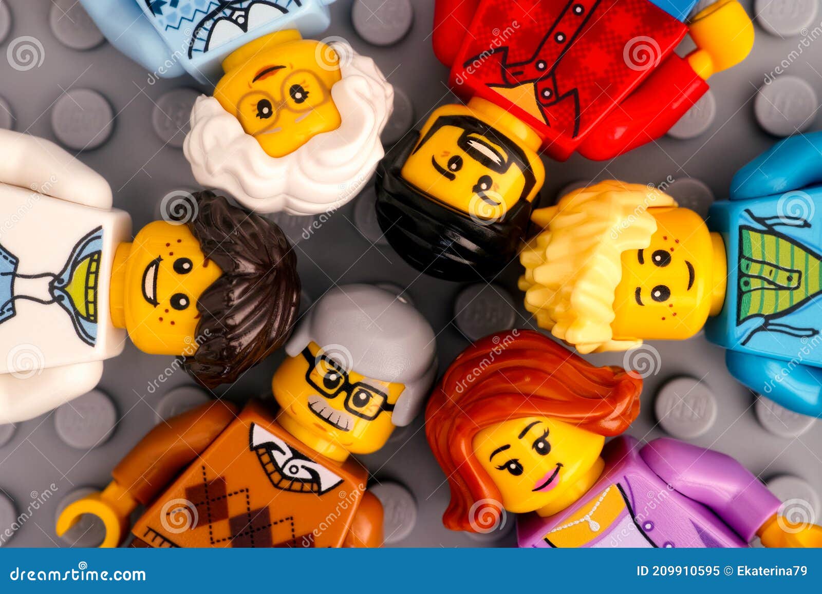 Lego Minifigures Standing In Rows. In First Row - Batman, The Joker ... Lego Minifigures Standing In Rows. In First Row - Batman, The Joker ...