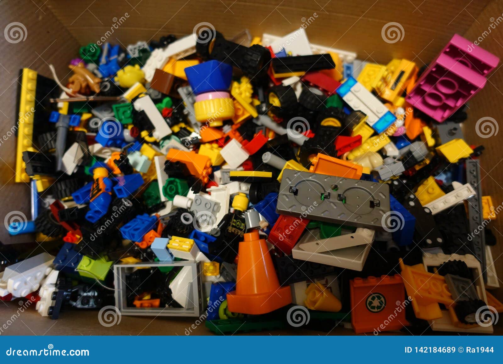 Lego Multicolored Details in a Box. Stock Image - Image of brown ...