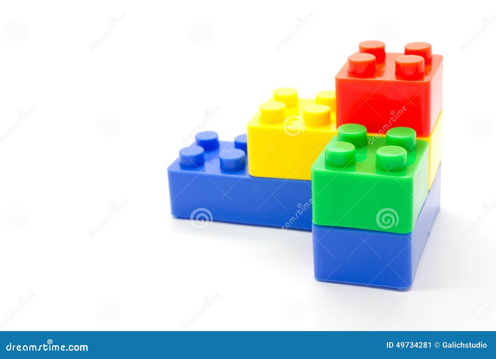 Lego Plastic Bouwstenen Op Witte Achtergrond Stock Afbeelding - Image ...