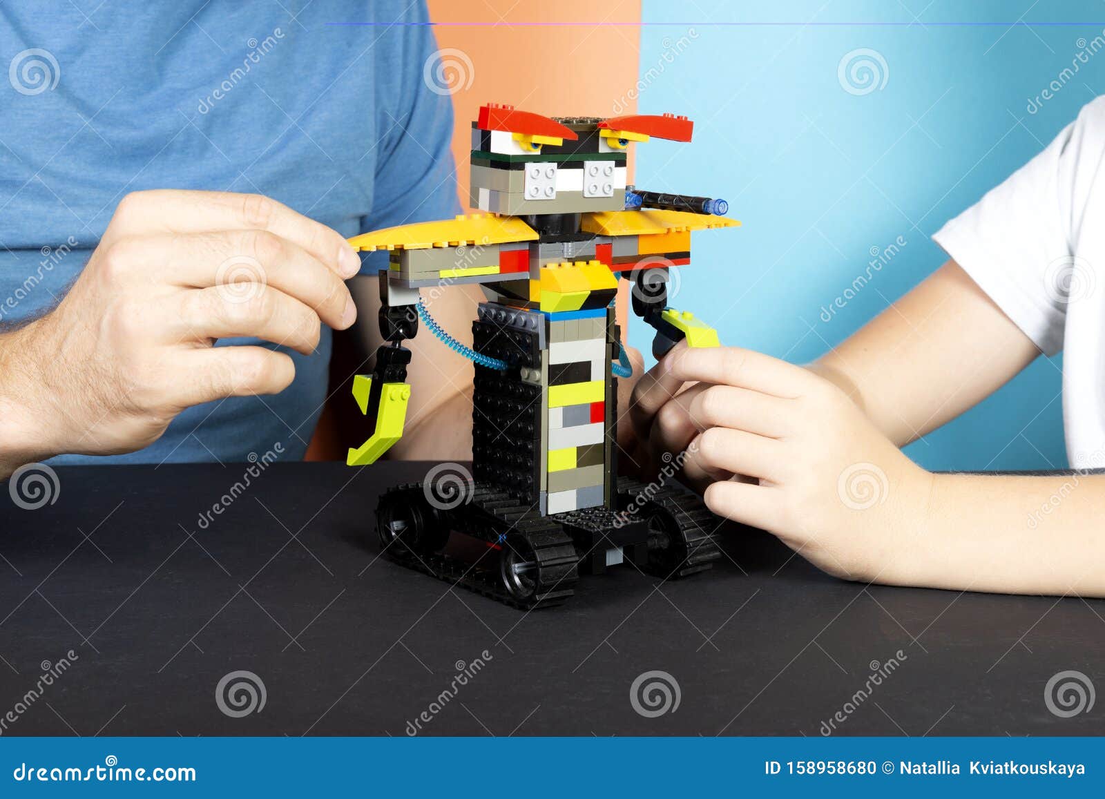Lego Robot Scientist Minifigure With Flasks In Laboratory Editorial Image