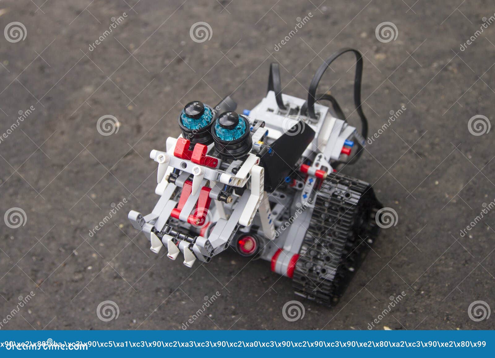 Lego Robot Stands on the Asphalt Stock Image - Image of mobile ...