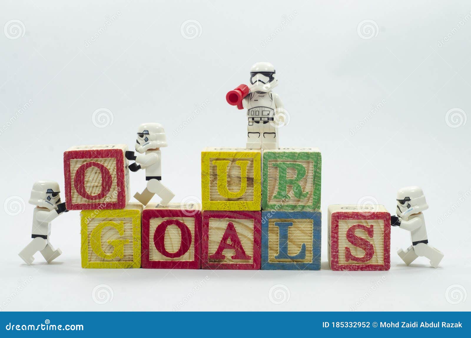 Lego Storm Trooper Assembling Word Our Goals Using Alphabets Blocks ...