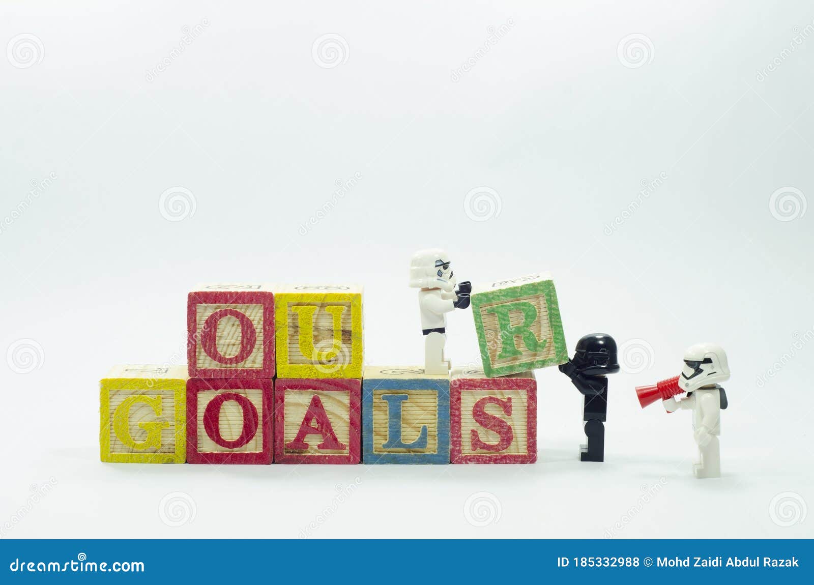 Lego Storm Trooper Assembling Word Our Goals Using Alphabets Blocks ...