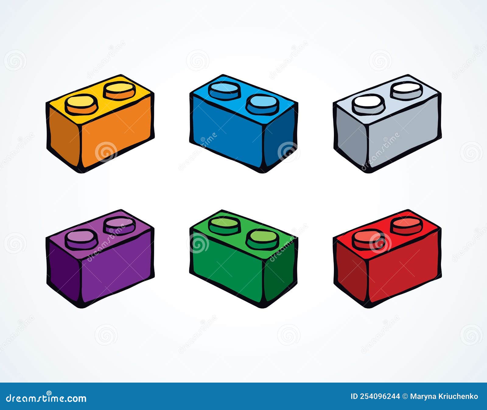 Lego. Vector drawing stock vector. Illustration of graphic - 254096244