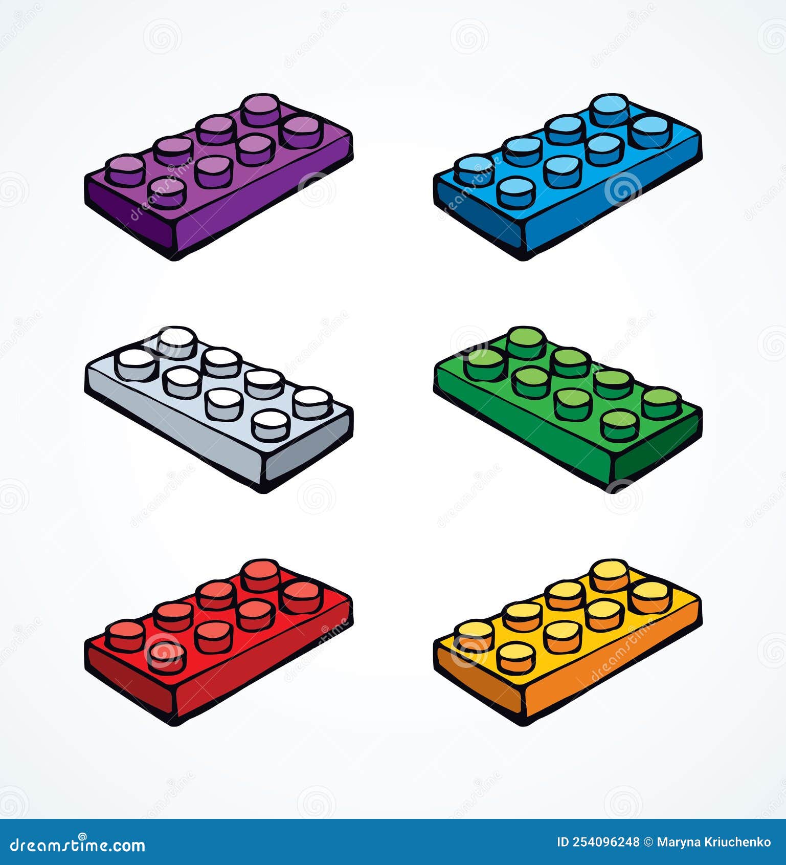 Lego. Vector drawing stock vector. Illustration of drawing - 254096248