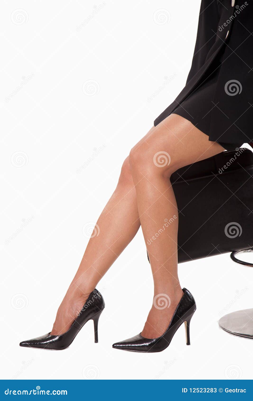 Legs Of A Businesswoman Dragging Suitcase Luggage Bag, Walking To ...