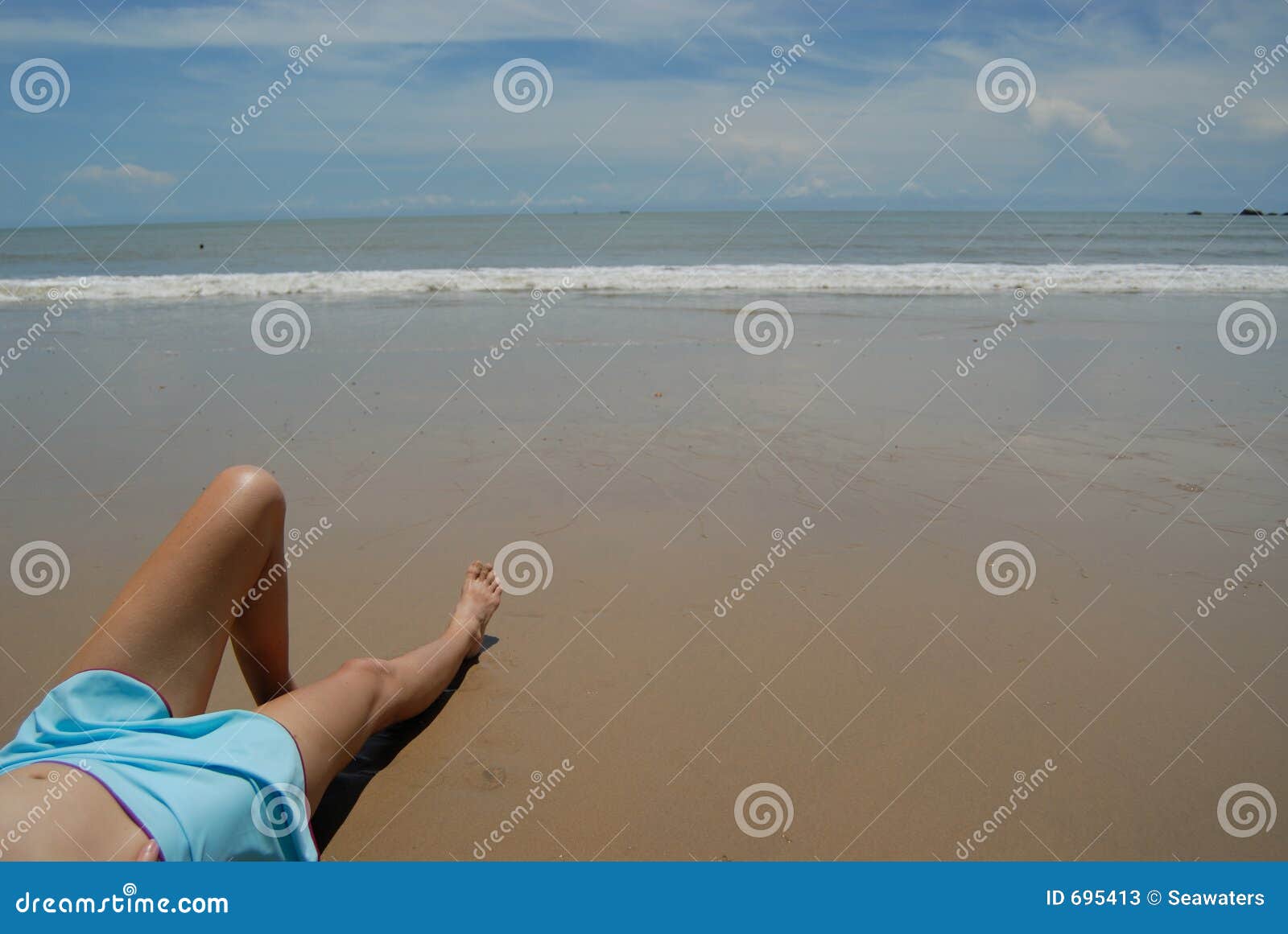 Legs of Beautiful Woman on the Beach Stock Image - Image of coastal ...