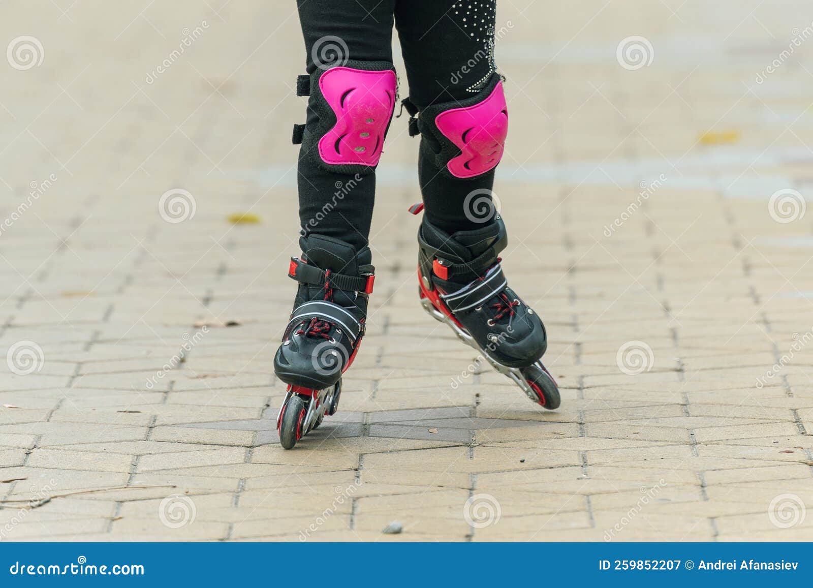 Legs of a Child Rollerblading in the Park Stock Image - Image of ...