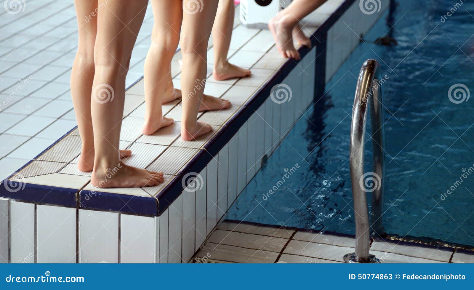 Legs of Children during the Course of Swimming Pool Stock Image - Image ...