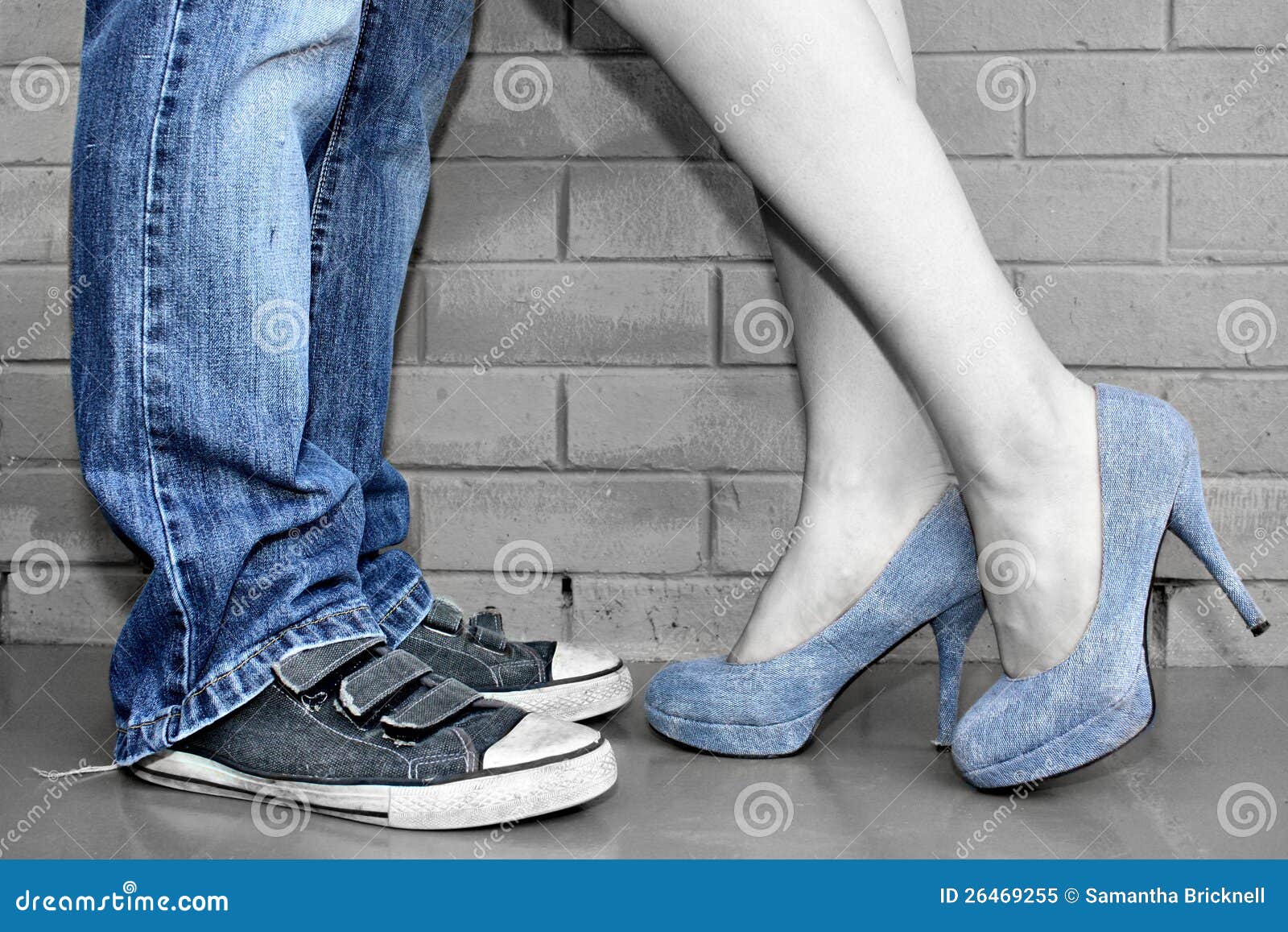 Legs with Denim Shoes stock image. Image of heels, standing - 26469255