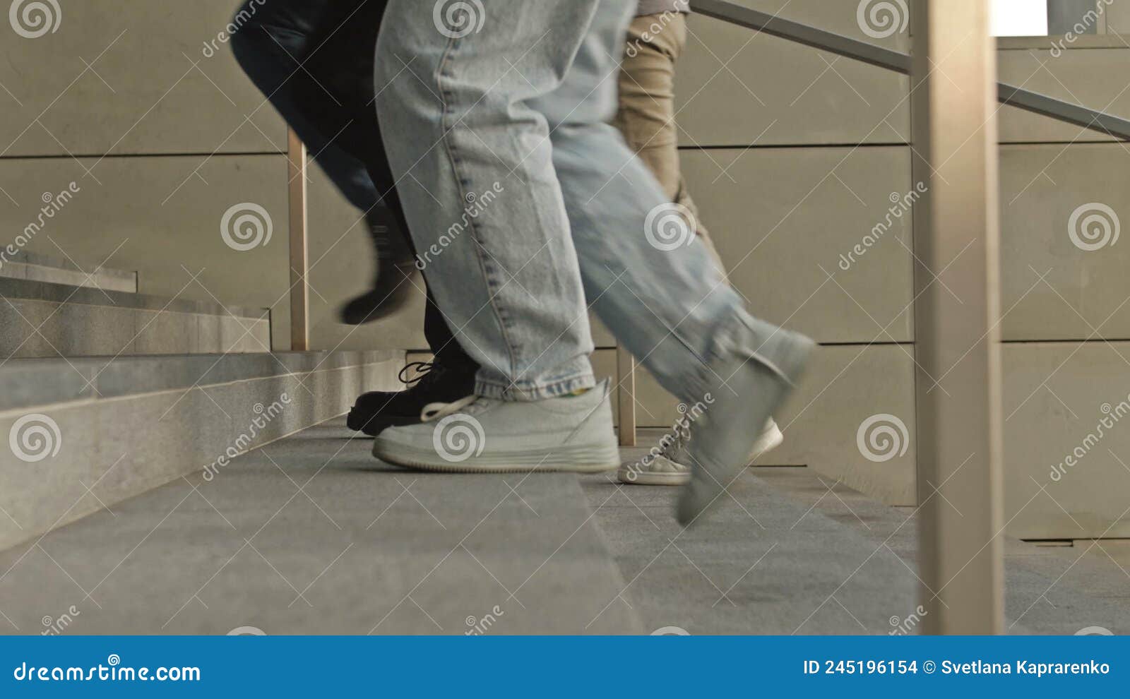 Legs of Different People Running Up and Down the Stairs of an Underpass ...