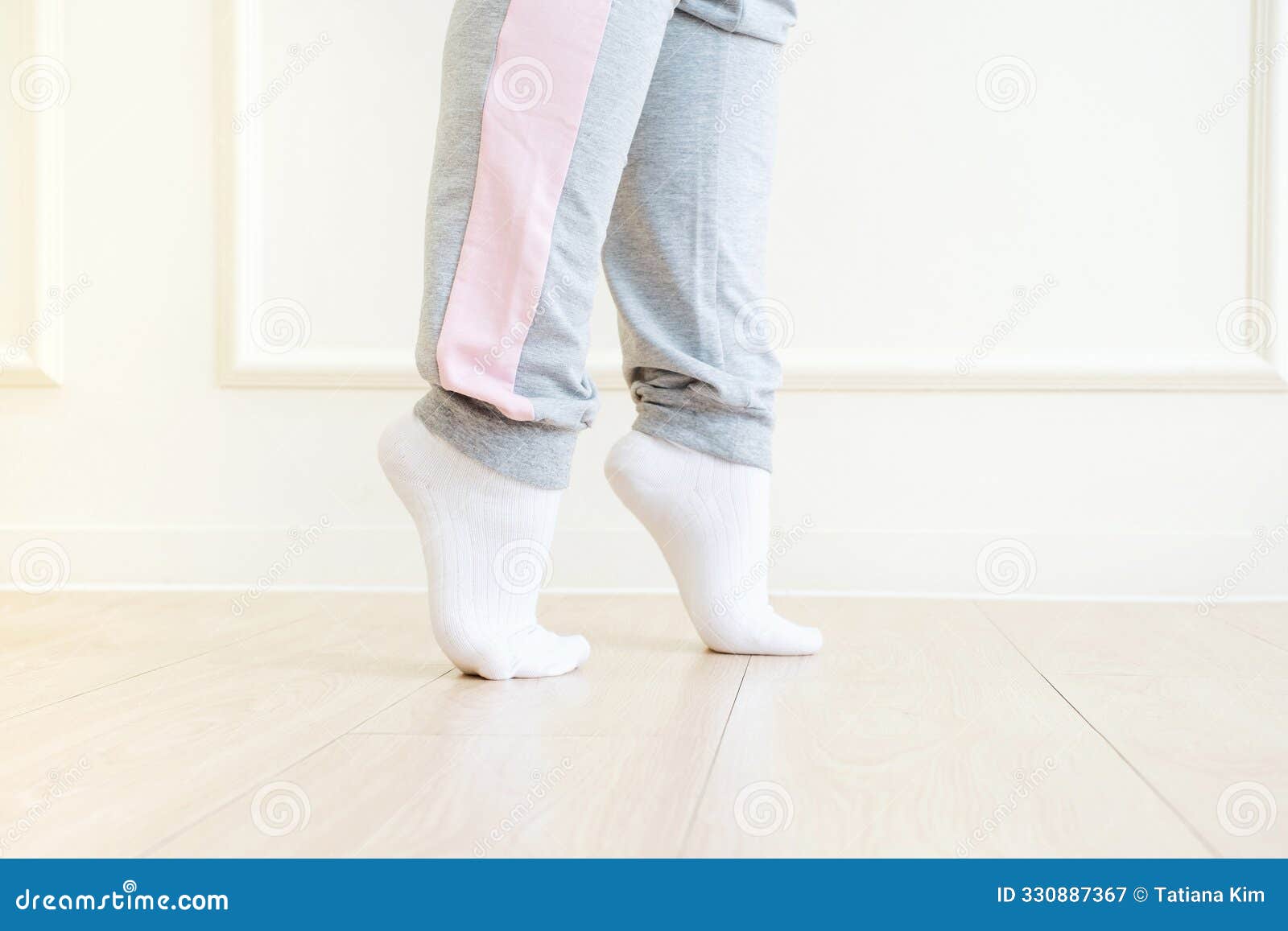 Legs Doing Exercises Lifting on Toes Close-up, Home Workout Concept ...