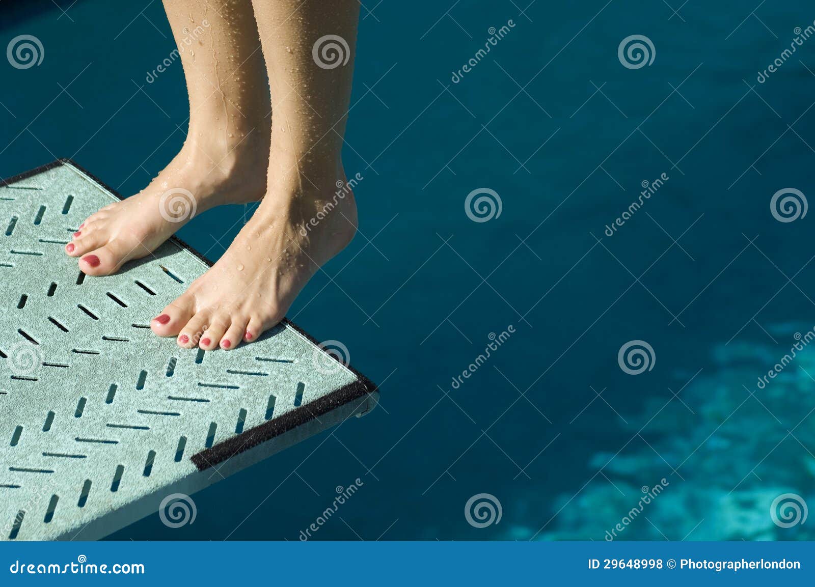 Legs of Female at the Edge of the Springboard Stock Photo - Image of ...